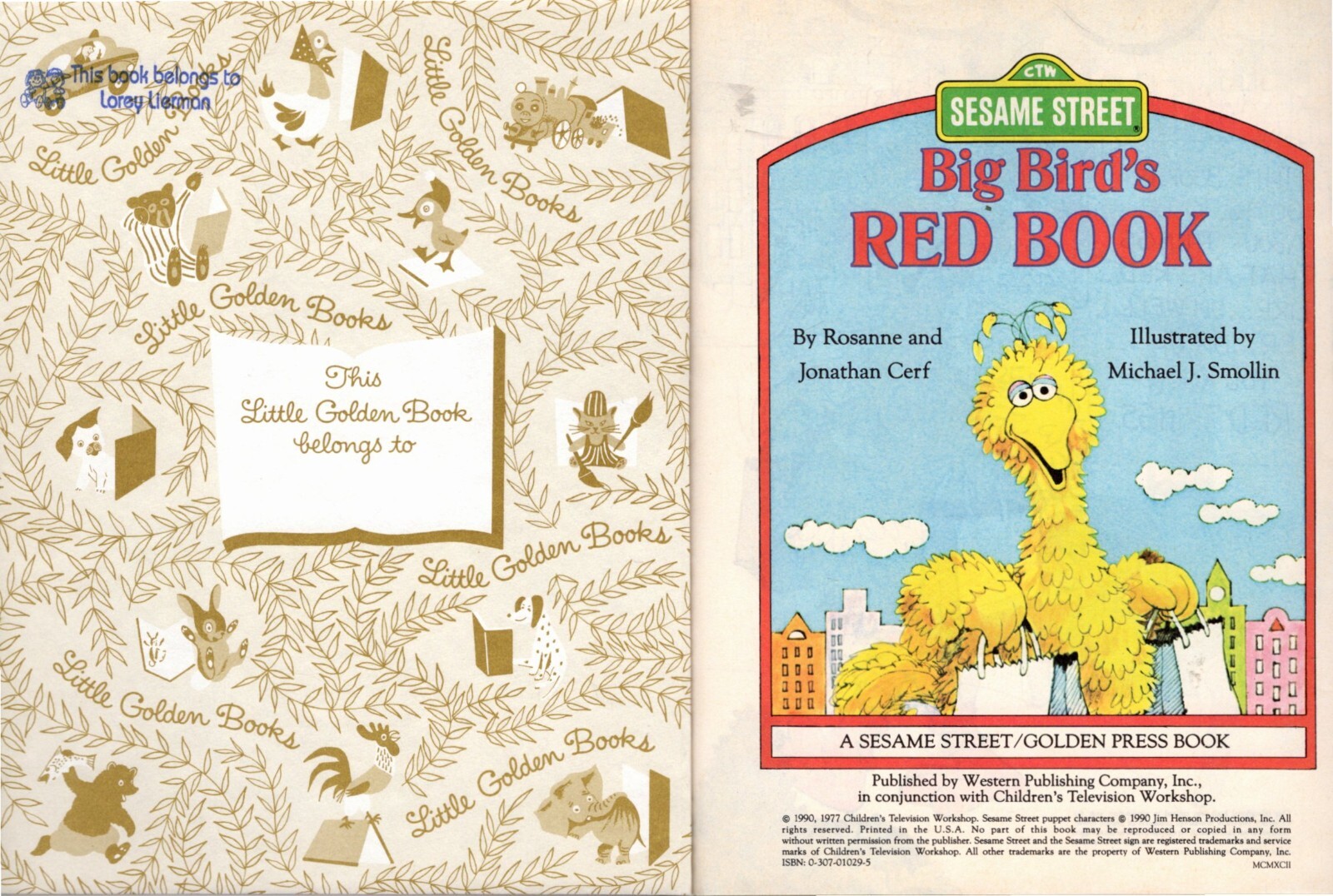 Big Bird's Red Book by Rosanne & Jonathan Cerf - Sesame St. Little ...