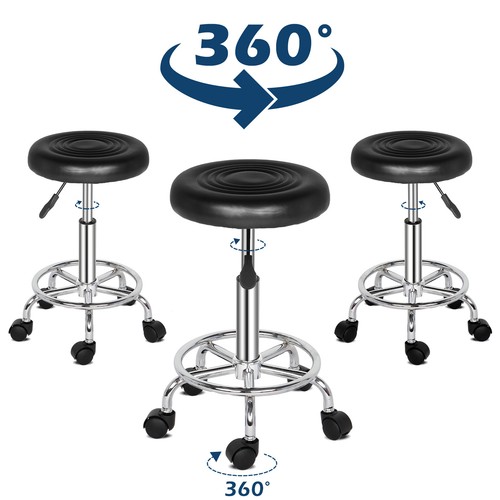 SGS Round Stool with Lines Rotation Bar Stool Black | eBay