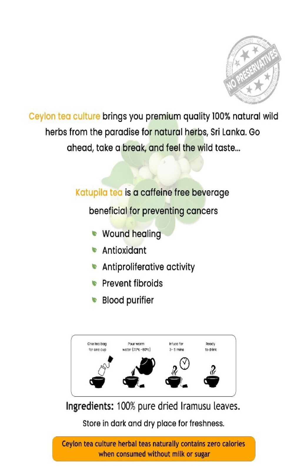 Ceylon Dried Katupila (Securinega leucopyrus) Pure Herbal Tea Natural ...