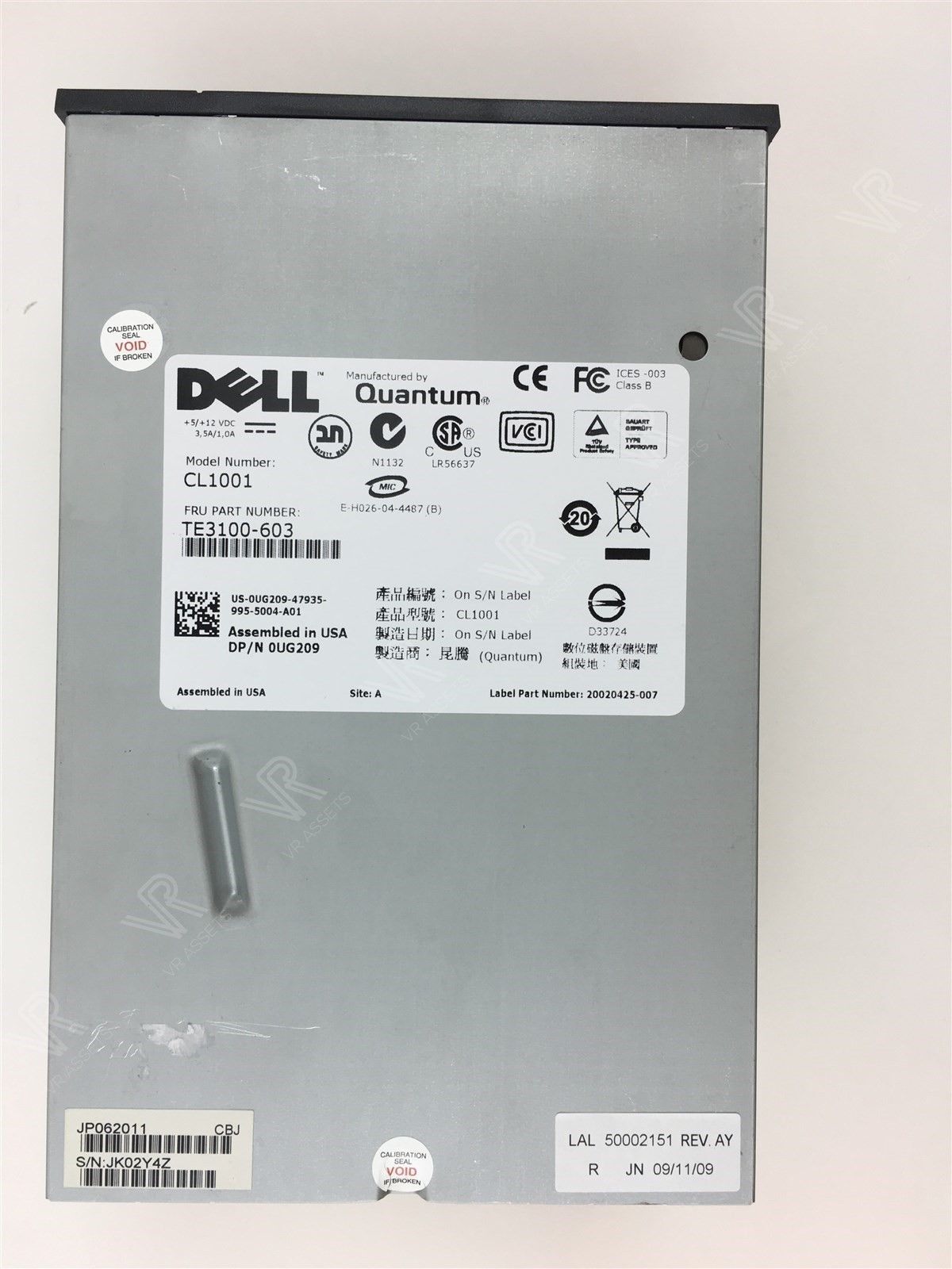 Dell Quantum CL1001 SCSI Server Tape Drive Internal Data UG209 0UG209 ...