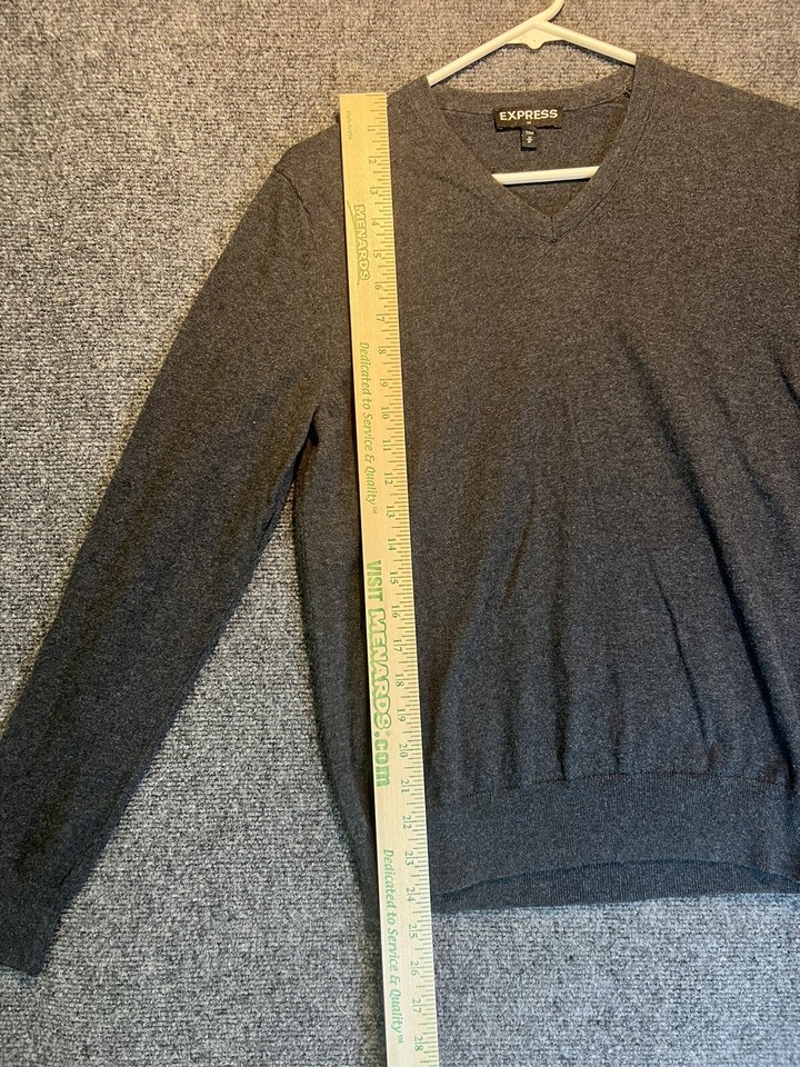 Express Cashmere Blend V-Neck Sweater Men's Size Medium Gray | eBay