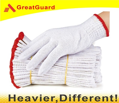 Cotton Gloves Work Safety Glove Thick Heavy Seamless Food Packing ...
