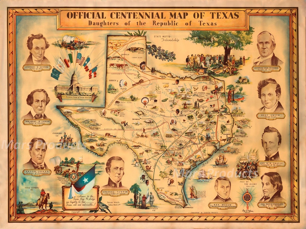 Republic Of Texas Border Map Texas, Mexico And Part Of The United