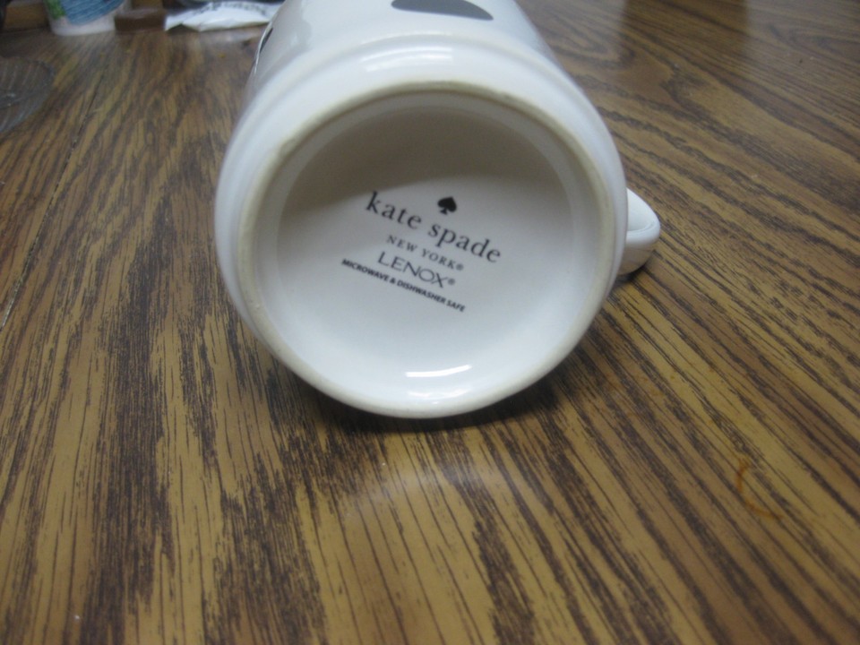 Kate Spade New York Mug – White with Black Spots, Modern Chic Design ...