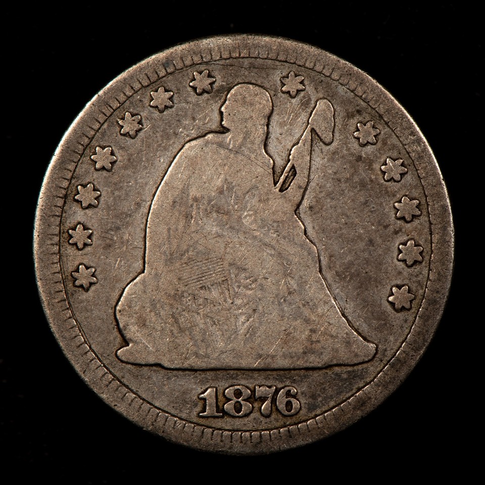 1876-CC 25c Seated Liberty Silver Quarter - Carson City - VG Semi Key ...