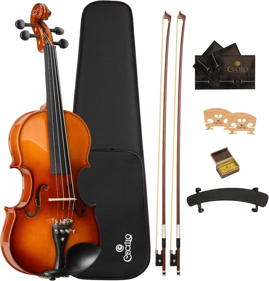 4/4 Full-Size Left-Handed Violin, Solid Spruce Top & Maple Body ...