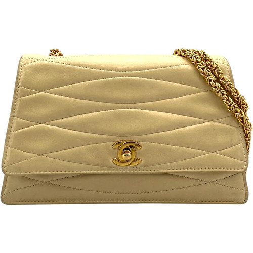 CHANEL Chain Pochette Model 2 Beige GD Hardware Lambskin Ladies ...