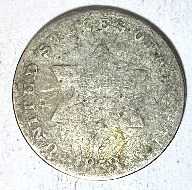 1853 Three 3 Cent Silver Trime - Free shipping | eBay