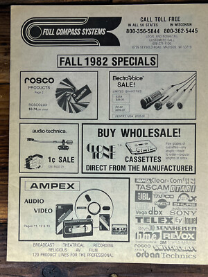 Full Compass Systems Fall 1982 Specials 23 pg Dealer Brochure *Orig* | eBay