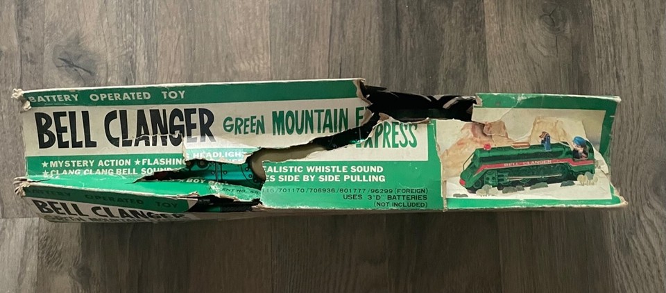 Vintage Bell Clanger Green Mountain Express Train Modern Toys Japan ...