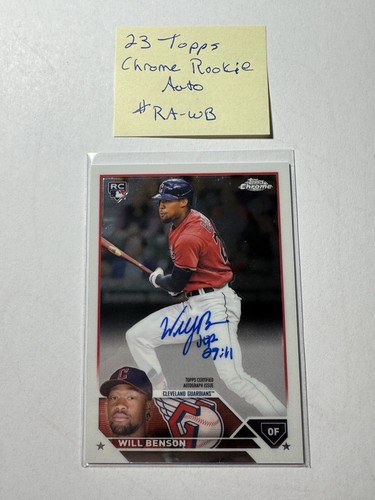 2023 Topps Chrome Rookie Autograph Will Benson RC Auto #RA-WB | eBay