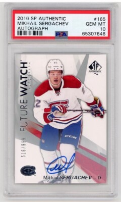 Mikhail Sergachev 2016 Sp Authentic Future Watch Autograph #165 RC PSA ...