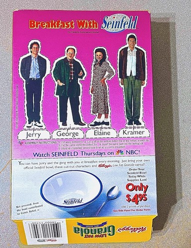 BREAKFAST WITH SEINFELD CEREAL BOX - NBC - 1994 RARE!!!! MINT!!!! | eBay