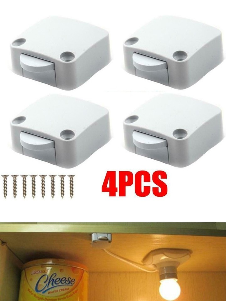 Gate Switch Pantry Switch Self-reset White 202A 4pcs Closet Light ...