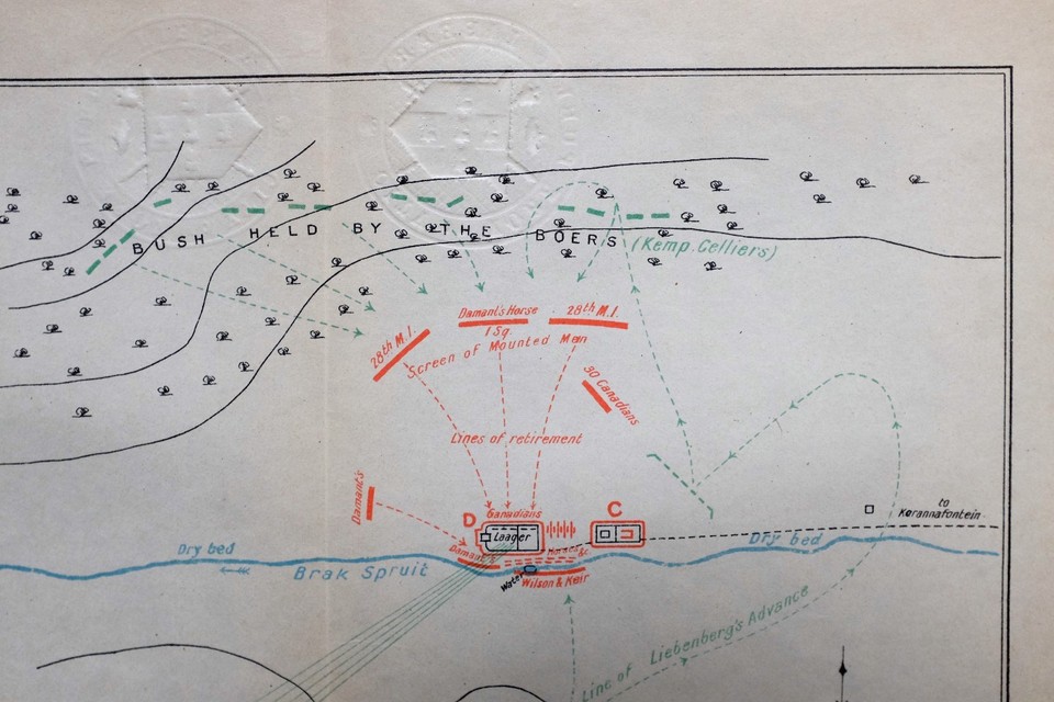 BOER WAR ERA MAP/BATTLE PLAN BOSCHBULT ACTION MAR 31st 1902 DAMANT'S ...