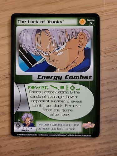 The Luck of Trunks 1st Edition Rare DBZ Card Frieza Set Trunks Saga ...