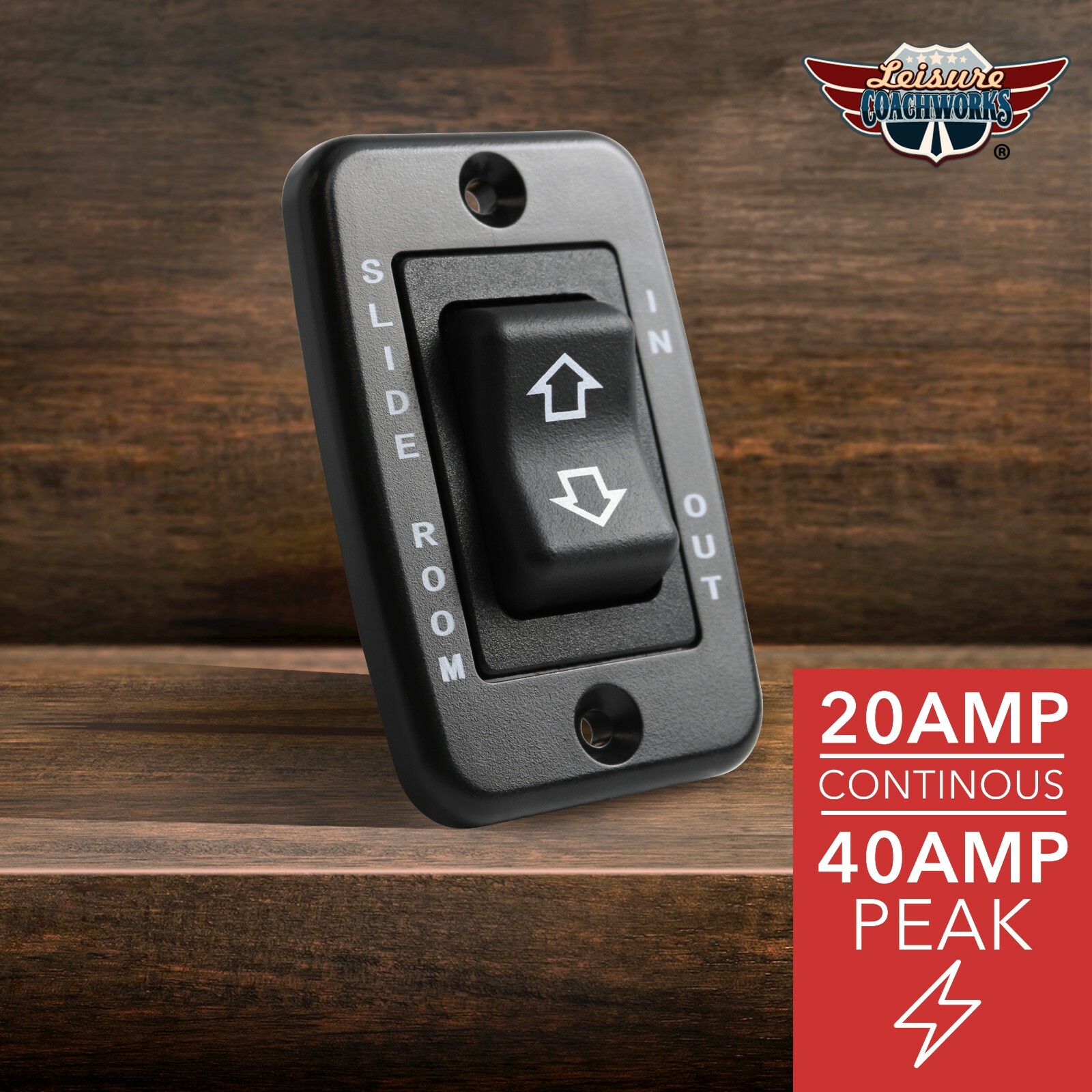 RV Slide Out Switch Black 20 Amp Continuous 40 amp Peak Leisure ...