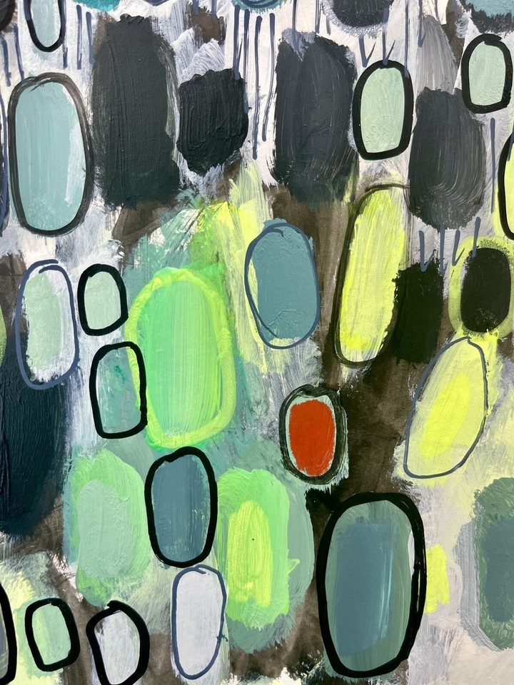 Emilia Bachelier Contemporary Abstract 11x14” NEON Yellow Original ...