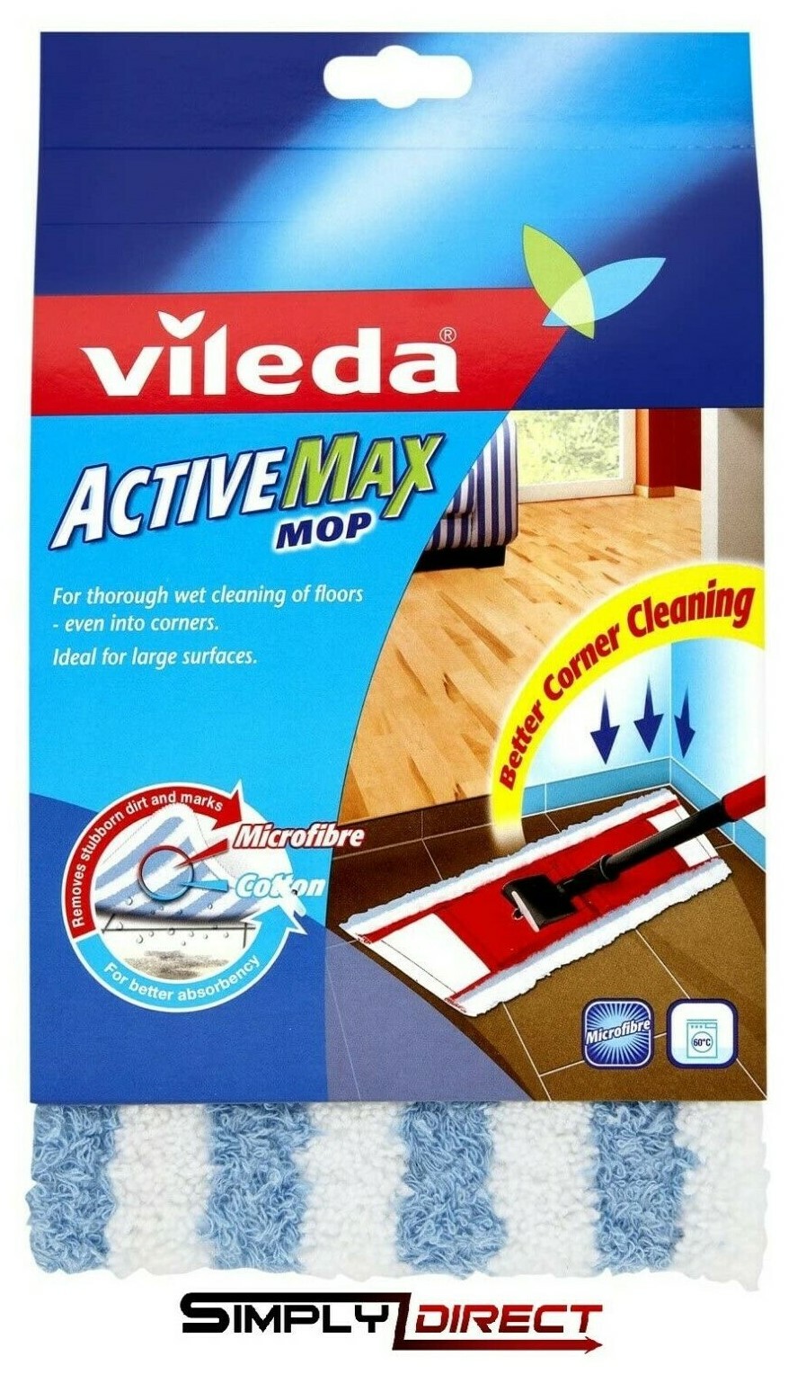 VILEDA Magic Flat Mop Sponge Refill Head 3D Floor Cleaning Pad ...