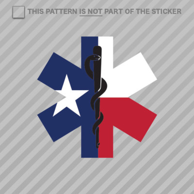 Texas State Shaped EMT Flag Sticker Self Adhesive Vinyl EMS Paramedic ...