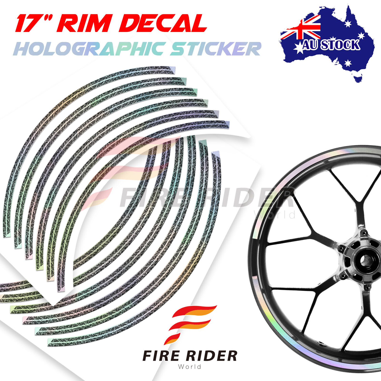 Black J20 Rainbow 17" Wheel Sticker Rim Stripes For Aprilia RSV4 R APRC ...