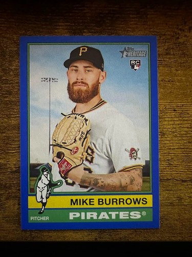 2025 Topps Heritage Mike Burrows #328 Dark Blue Border RC Pittsburgh ...