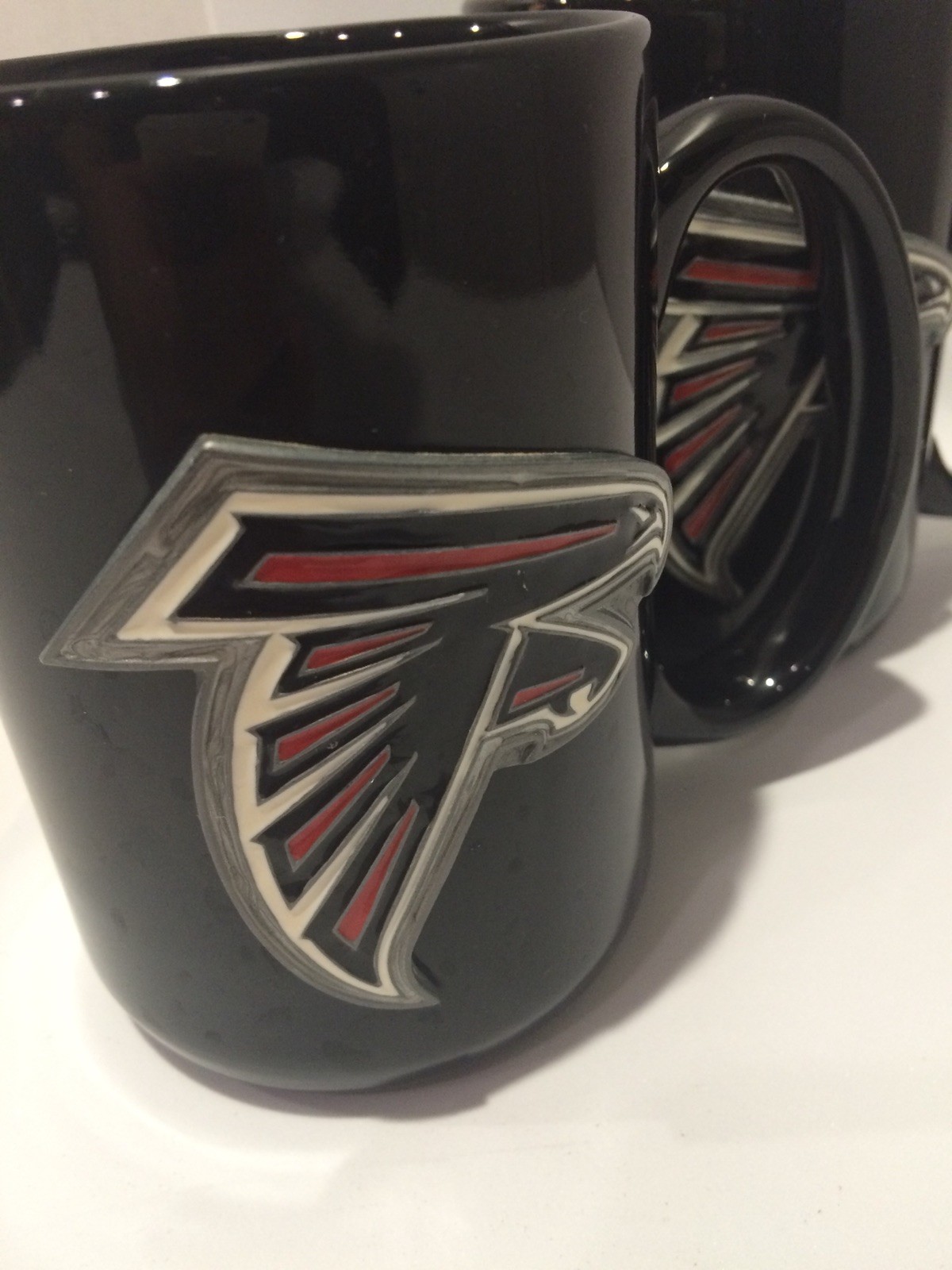 Set of 2 Mugs Atlanta Falcons "Relief" Black Coffee Matching Pair Set ...