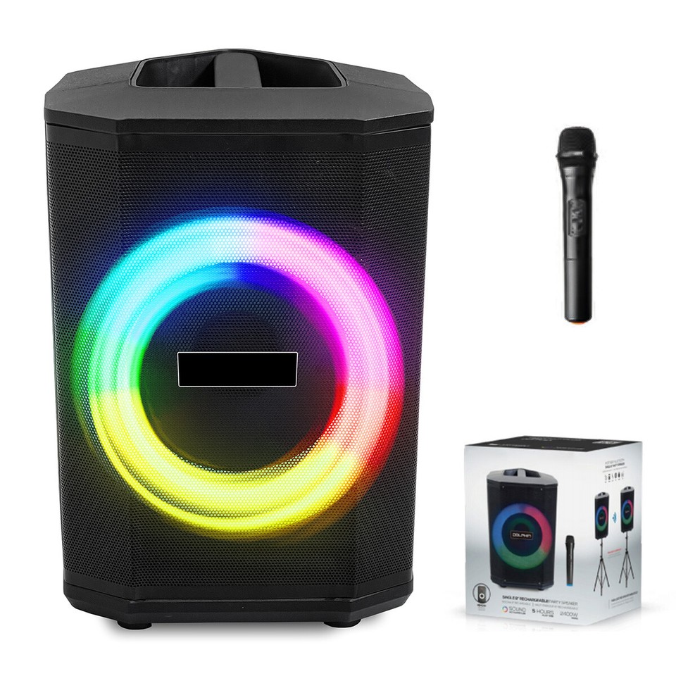2400W Loud Portable Bluetooth Speaker 8'' Woofer Party Heavy Bass Sound ...