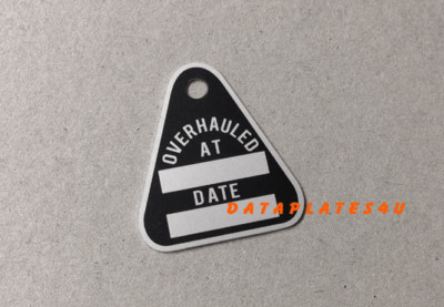 OVERHAUL PLATE DATA TAG JEEP WILLYS M38 M38A1 M151 M714 M715 M725 CJ6 ...