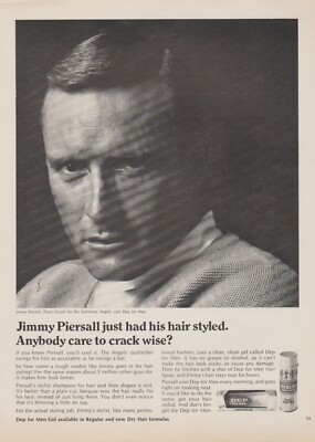 1967 Dep Hair Gel / Spray - MLB California Angels Jimmy Piersall -Print ...