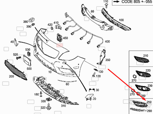NEW MERCEDES-BENZ B W246 FRONT LEFT GRILL A2468852722 | eBay