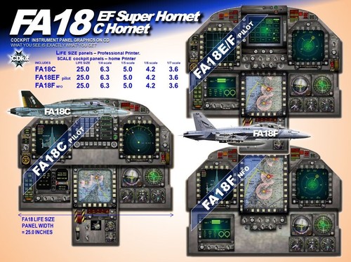 FA18 HORNET & SUPER HORNET COCKPIT instrument panel CDkit | eBay