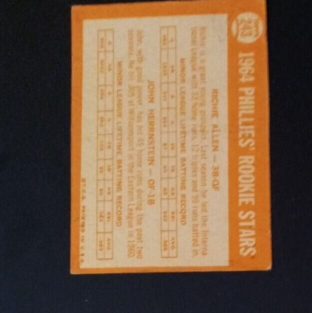 1964 Topps Richie Allen Rookie Card #243 in very good-excellent ...