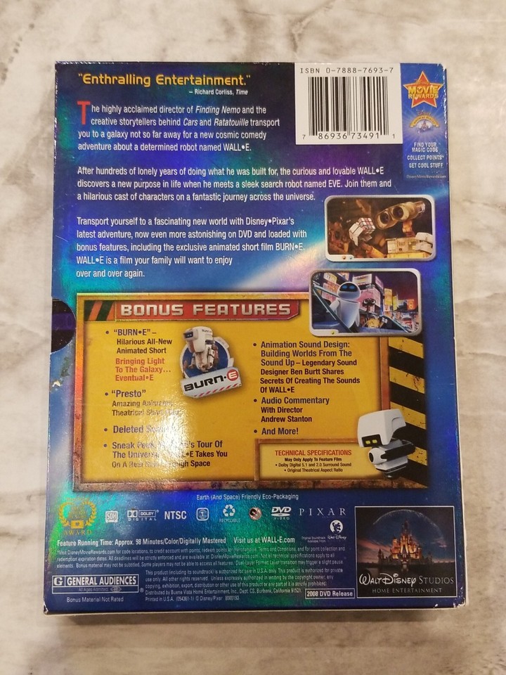 Wall-E (DVD, 2008) 786936734911| eBay