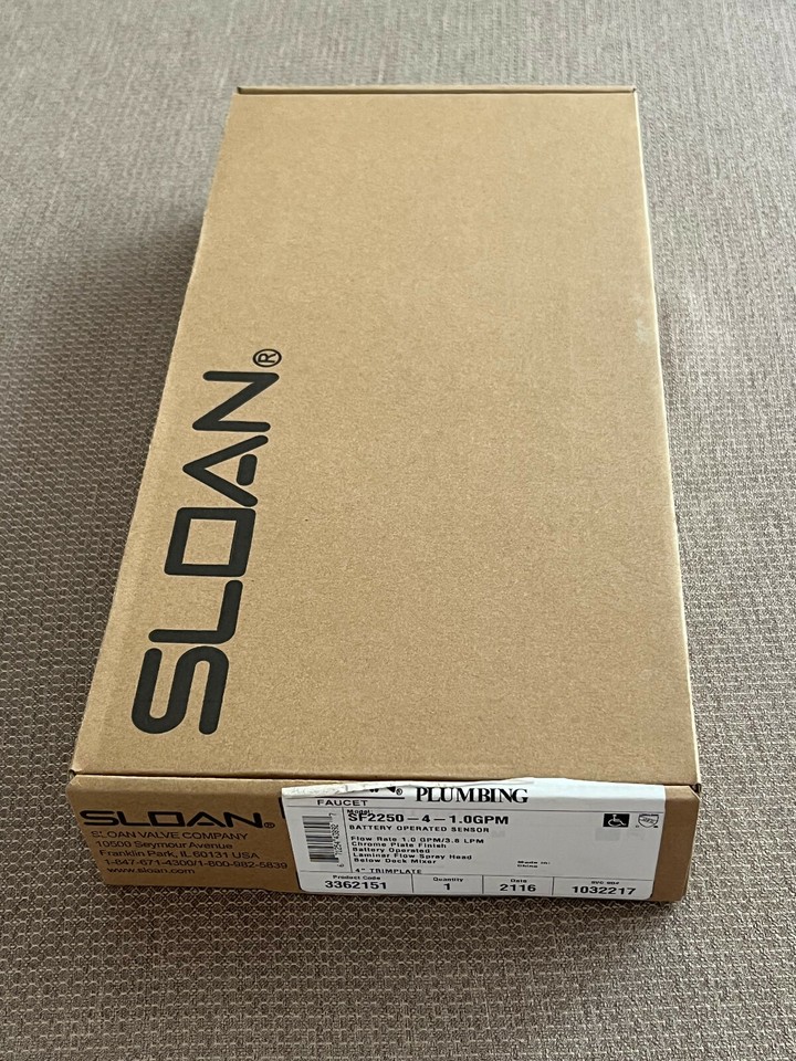 NEW Sloan SF2250-4-1.0GPM Chrome Plated Sensor Activated Faucet ...