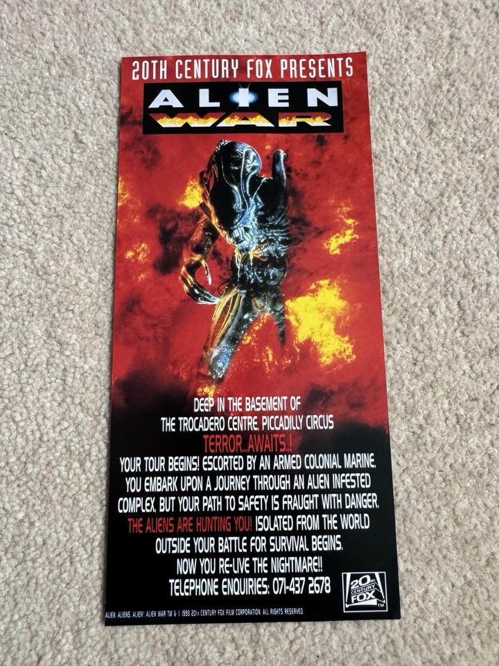 Vintage & Very Rare Alien War Press Pack 1993 Trocadero Centre | eBay UK