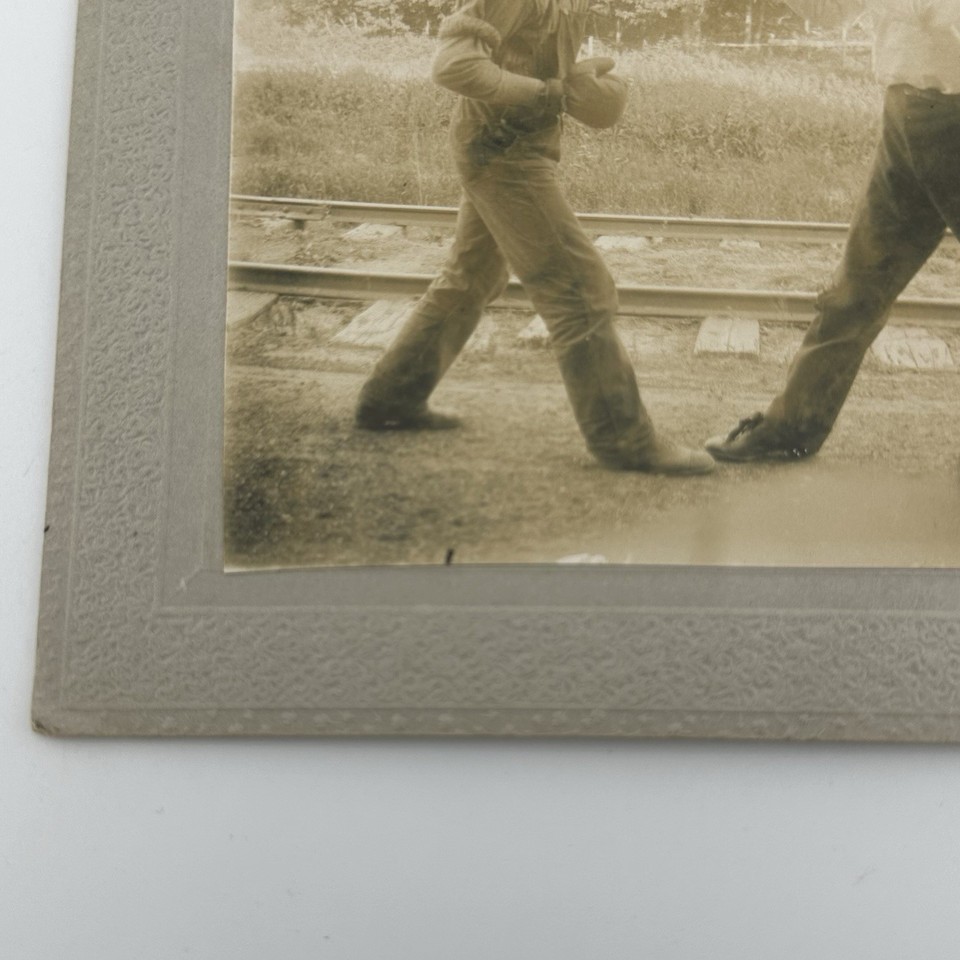 Antique 1800s Boxing Match Cabinet Photo Boxer 1890s Railroad Picture ...