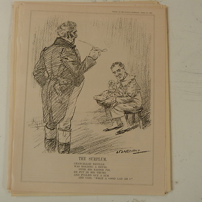 7x10" punch cartoon 1935 THE SURPLUM neville chamberlain | eBay UK
