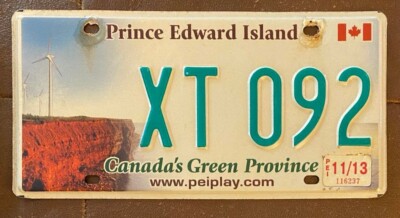 Prince Edward Island 2013 WINDMILL GRAPHIC License Plate # XT 092 | eBay