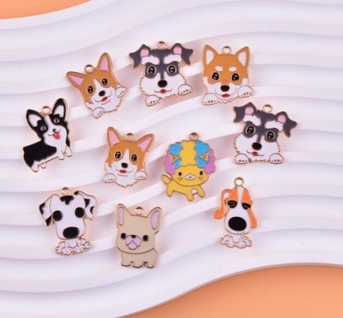 lot 80Pcs cartoon dogs mix Charm bracelet necklace Pendants DIY Jewelry ...