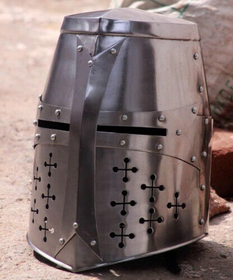Templar Steel Crusader Helmet Knights Helmet | Wearable for Adults ...