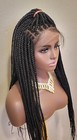 Natural Looking Hand Braided Knotless Box Braid Wig Frontal Braid Wig Yessi Hair | eBay
