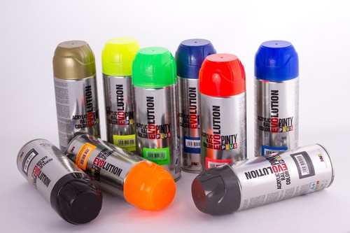 Spray Paint EVOLUTION Gloss - 400ml RAL Colours. Black White Gold ...