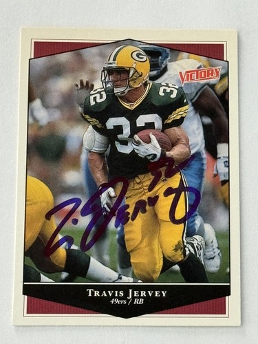 Travis Jervey 1999 Victory Authentic Signed Autograph Auto Card Green ...