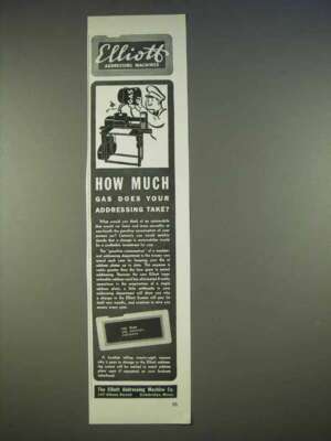 1940 Elliott Addressing Machines Ad - How Much Gas? | eBay