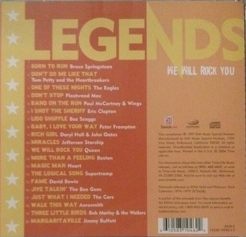 TIME LIFE MUSIC LEGENDS WE WILL ROCK YOU RARE 18 TRACK CD, Brand New | eBay