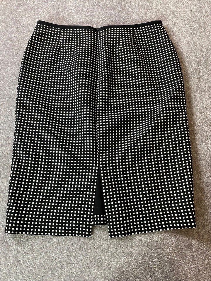 White House Black Market Black WHBM Polka Dot Pencil Skirt Size 4 | eBay