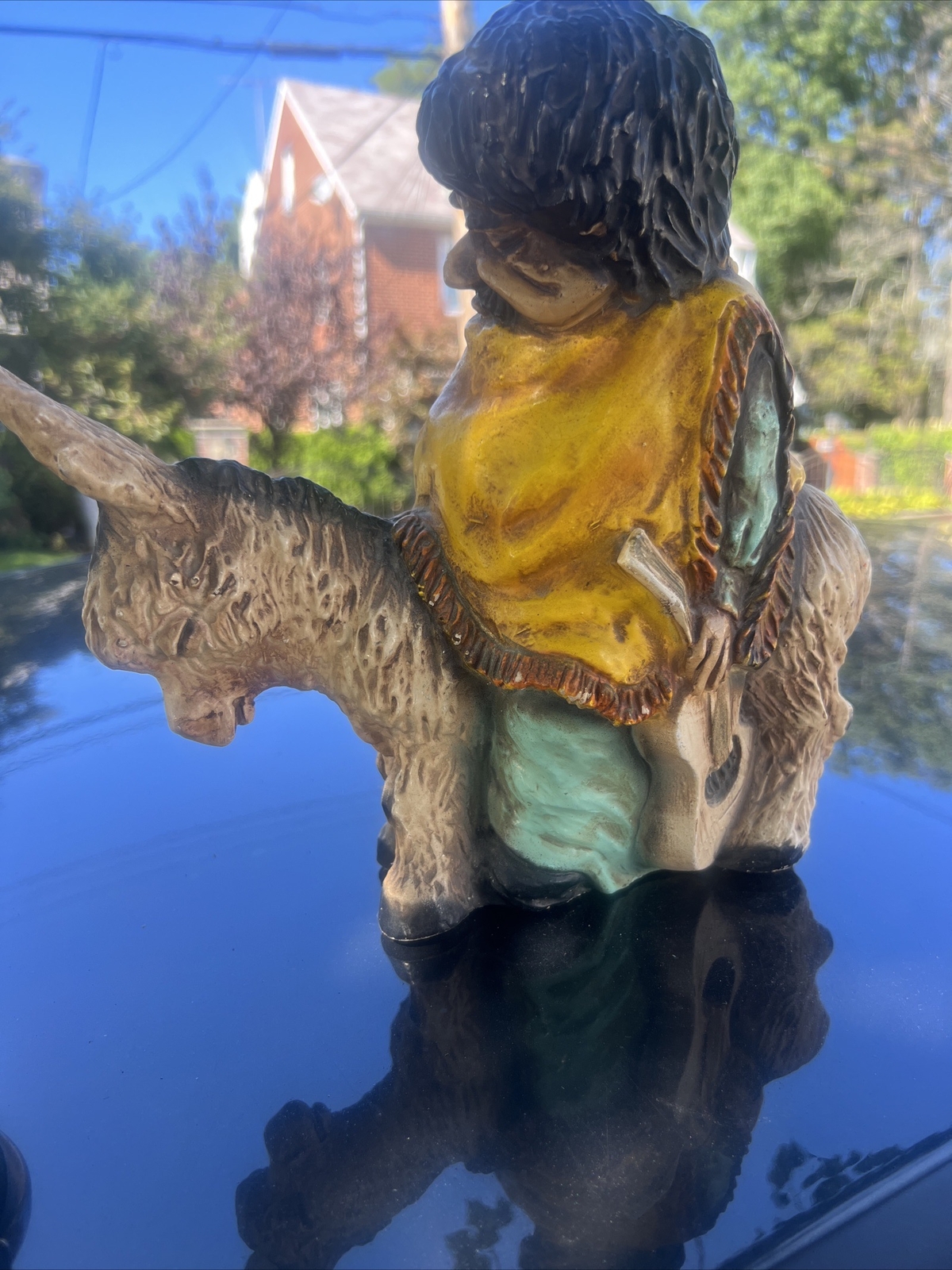 1972 Universal Statuary 9 1/2" Mexican Poncho Riding Donkey Statue ...