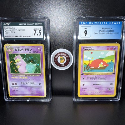 Pokemon Team Rocket Slab Lot CGC 9 Slowpoke 1st Ed +CGC 7.5 Dark ...