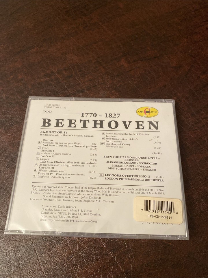 Rare Sealed New Beethoven Egmont Overture Leonora Overture Alexander ...